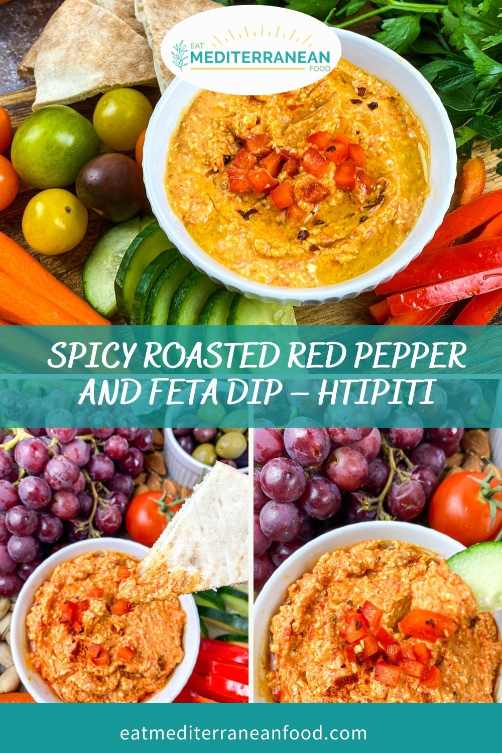 Spicy Roasted Red Pepper and Feta Dip - Htipiti - Eat Mediterranean Food