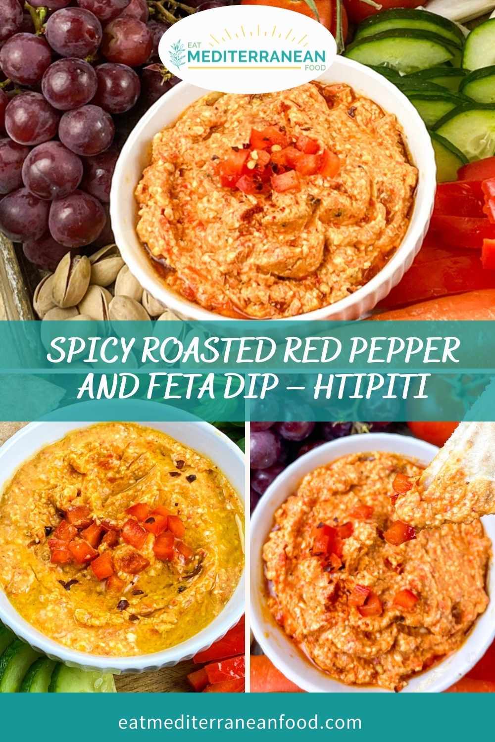 Spicy Roasted Red Pepper and Feta Dip - Htipiti - Eat Mediterranean Food