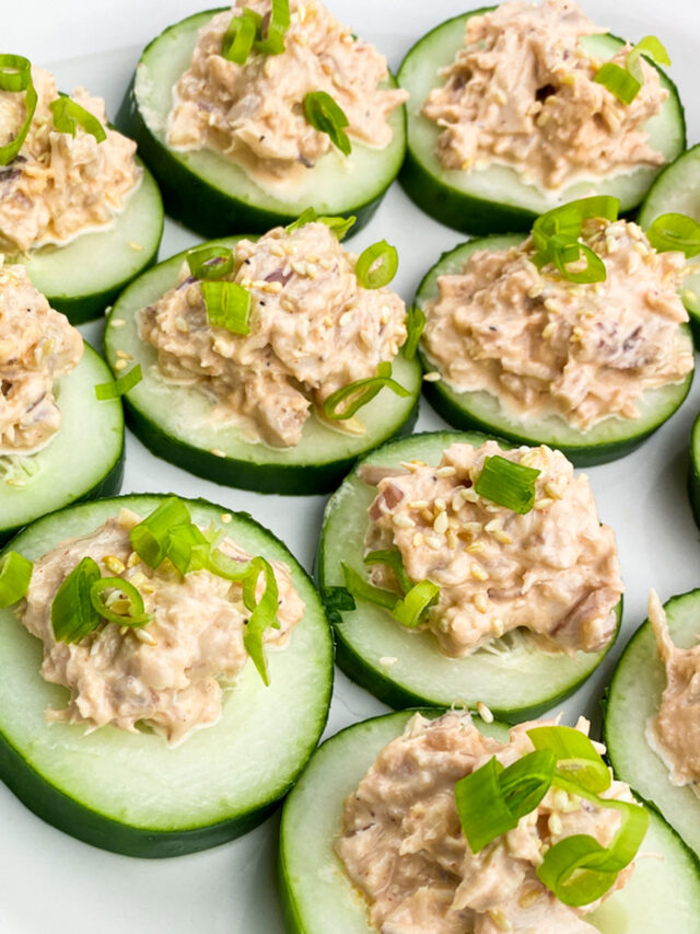 Spicy Tuna Cucumber Bites - Eat Mediterranean Food